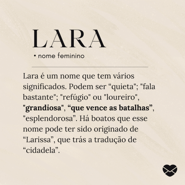 Significado do nome Lara: origem, frases e mais