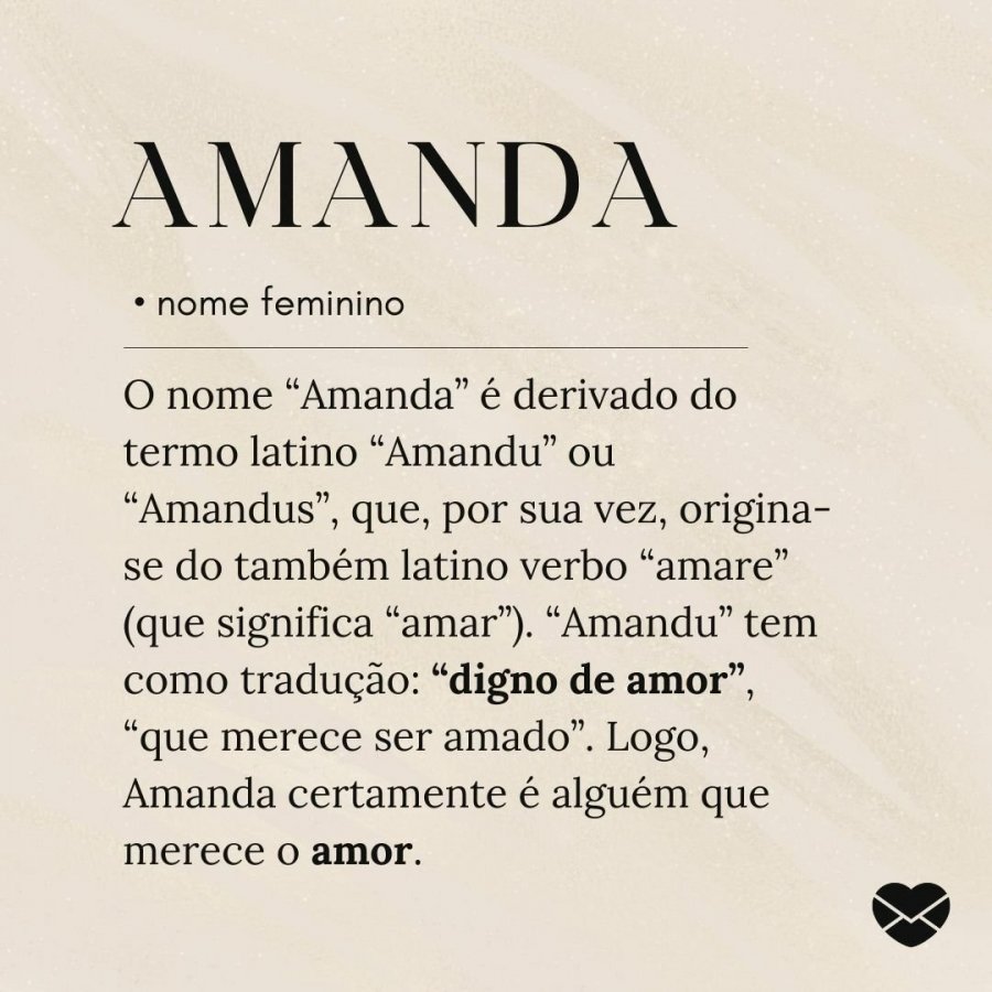 Significado do nome Amanda: origem, frases e mais