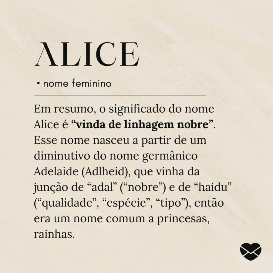 Significado do nome Alice: origens, frases e mais