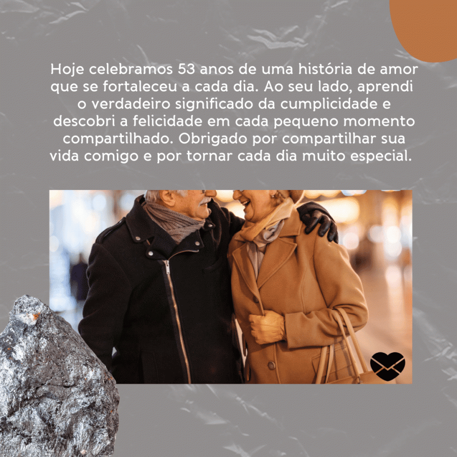 53 anos de casados: mensagens para bodas de antimônio